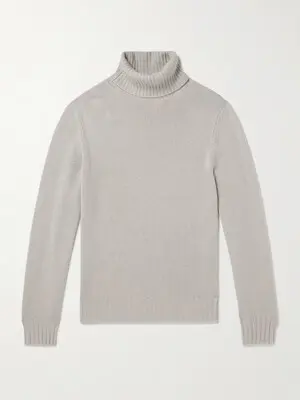 ALLUDE Virgin Wool And Cashmere-blend Rollneck Sweater - Neutrals