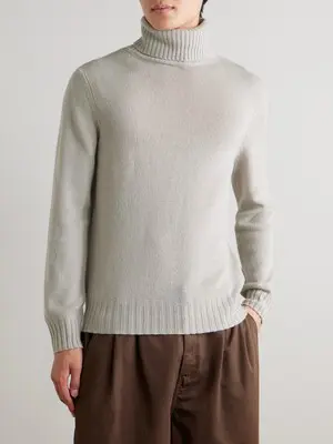 ALLUDE Virgin Wool And Cashmere-blend Rollneck Sweater - Neutrals
