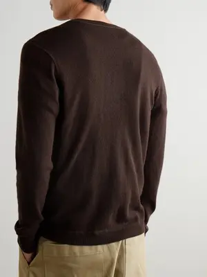 ALLUDE Cashmere V-neck Sweater - Brown