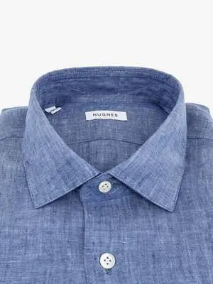 NUGNES 1920 Linen Shirt - Blue
