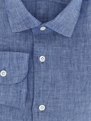 NUGNES 1920 Linen Shirt - Blue