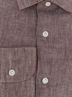 NUGNES 1920 Linen Shirt - Brown