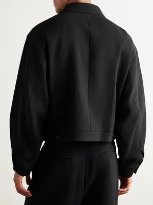 AMOMENTO Cropped Wool-blend Jacket - Black