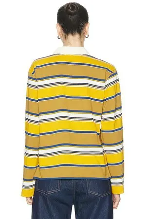 GRLFRND Long Sleeve Polo Shirt - Multi Stripe