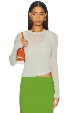 Helmut Lang Mesh Layered Long Sleeve Top