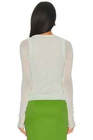 Helmut Lang Mesh Layered Long Sleeve Top