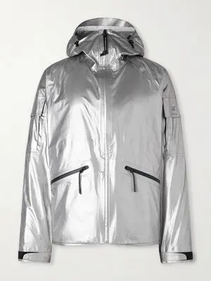 C.P. COMPANY Metropolis Metallic Shell Hooded Jacket - Silver
