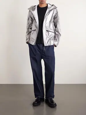 C.P. COMPANY Metropolis Metallic Shell Hooded Jacket - Silver