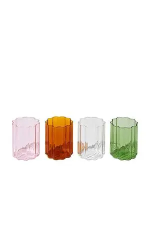 FAZEEK Wave Glass Set Of 4 - Mixed