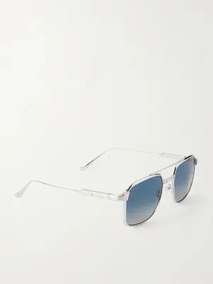 Cartier Santos De Aviator-style Sunglasses - Silver