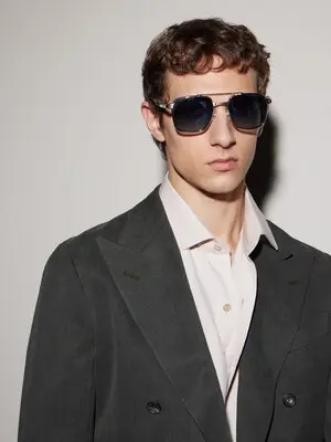 Cartier Santos De Aviator-style Sunglasses - Silver