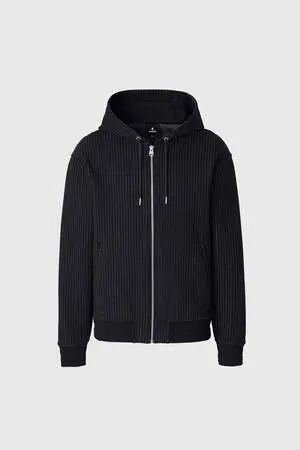 Mackage Brushed Knit Zip-up Hoodie - Navy-cream