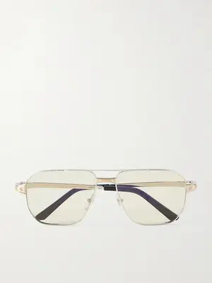 Cartier Santos Aviator-style Sunglasses - Silver
