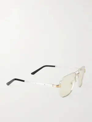 Cartier Santos Aviator-style Sunglasses - Silver