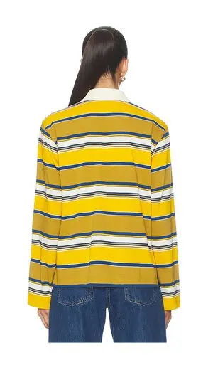 GRLFRND Long Sleeve Striped Polo Shirt