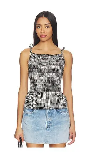 LEVI'S Monaco Shirred Blouse - Springtime Dobby Gingham