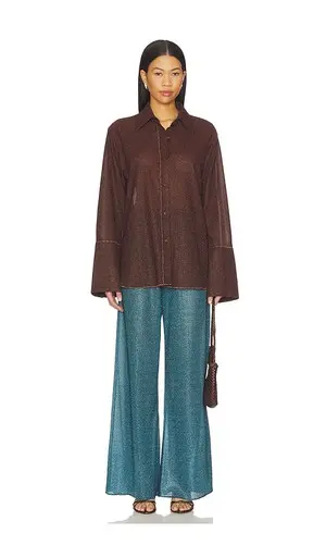 Oseree Lumiere Sleeves Shirt - Chocolate
