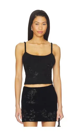 MARKGONG Beaded Mohair Knit Top