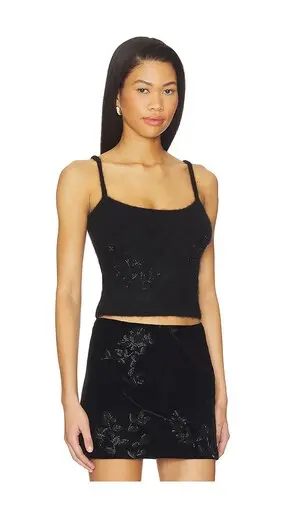 MARKGONG Beaded Mohair Knit Top