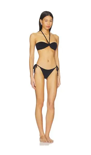 Lisa Marie Fernandez Bandeau String Bikini Set - Black