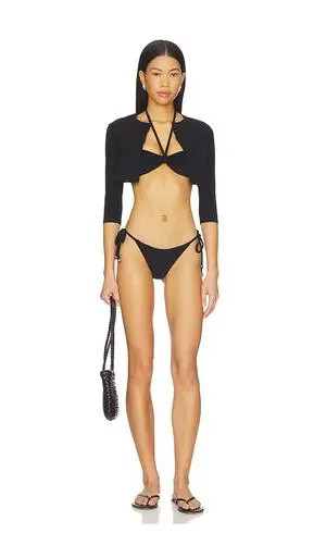 Lisa Marie Fernandez Bandeau String Bikini Set - Black