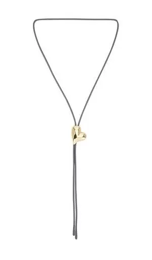 Jenny Bird Art Heart Bolo Tie Necklace - Gold