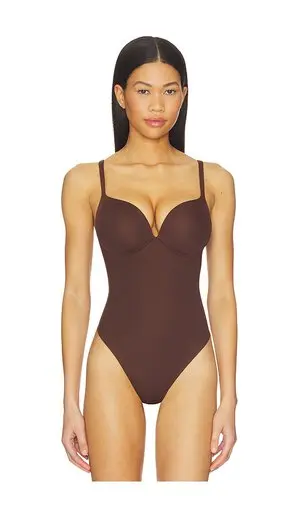 SKIMS Ultimate Body Shapewear Push-up Thong Bodysuit - Cocoa
