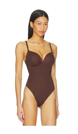SKIMS Ultimate Body Shapewear Push-up Thong Bodysuit - Cocoa