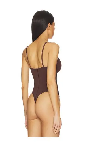 SKIMS Ultimate Body Shapewear Push-up Thong Bodysuit - Cocoa
