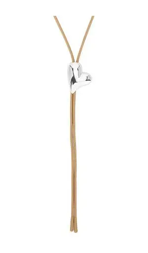 Jenny Bird Art Heart Bolo Tie Necklace - Silver