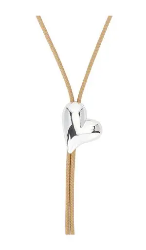 Jenny Bird Art Heart Bolo Tie Necklace - Silver
