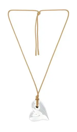 Jenny Bird Mega Art Heart On A String Necklace - Silver