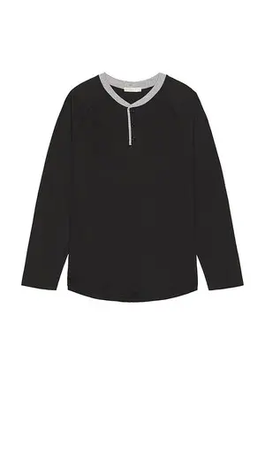 Barefoot Dreams Triblend Henley - Black