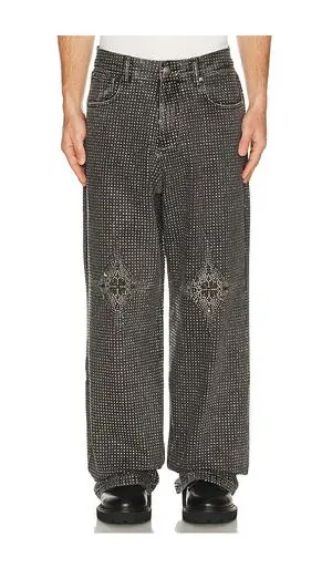BIRTH OF ROYAL CHILD 20k Diamond Stellar Denim Pants - Black