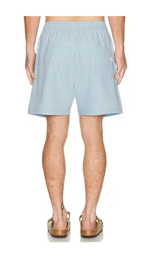 LES DEUX Stan Stripe Seersucker Swim Shorts - Allure