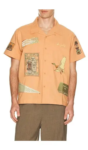 SAMUEL ZELIG Trail Camp Shirt In Orange - Sunset