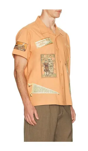 SAMUEL ZELIG Trail Camp Shirt In Orange - Sunset