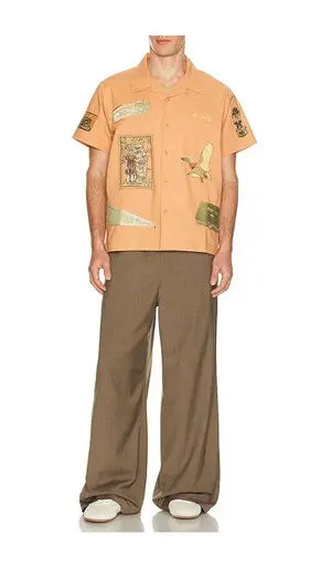 SAMUEL ZELIG Trail Camp Shirt In Orange - Sunset