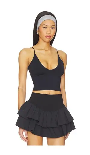Free People Round Two Skinny Strap Tank - Black