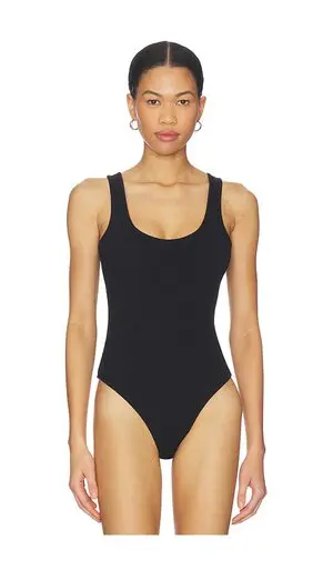 L'Agence Nica Scoop Tank Bodysuit - Black