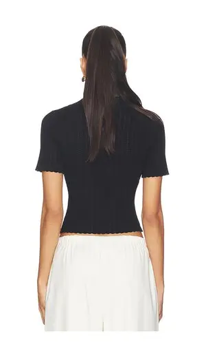 Joe's Jeans The Jess Pointelle Polo Shirt - Black