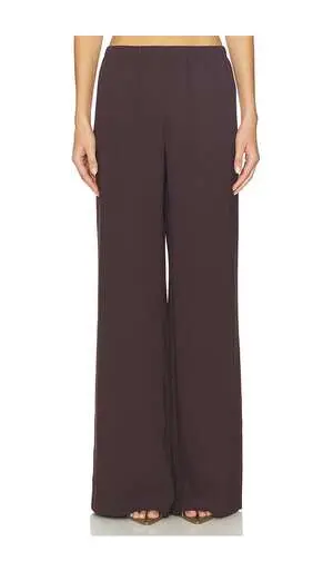 Amanda Uprichard Mariko Wide Leg Pants - Cocoa