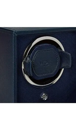 Wolf Cub Double Watch Winder With Cover - Navy