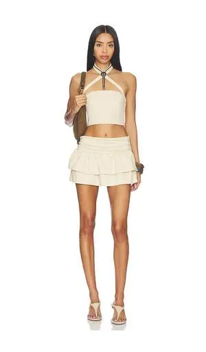 LAMARQUE X Faux Suede Bustier Top