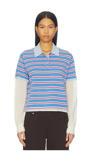 Guest In Residence Layered Stripe Rugby - Clear Sky Combo