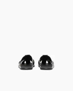 Giorgio Armani Cross-over Napped Calfskin Sandals