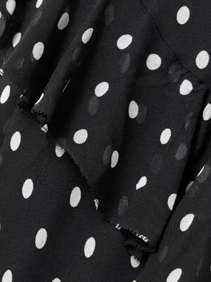 SELF-PORTRAIT One-shoulder Asymmetric Ruffled Polka-dot Maxi Dress
