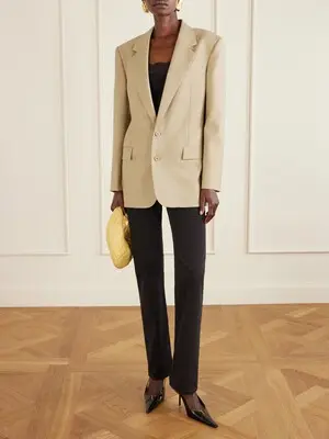 Saint Laurent Wool And Silk-blend Blazer - Neutrals