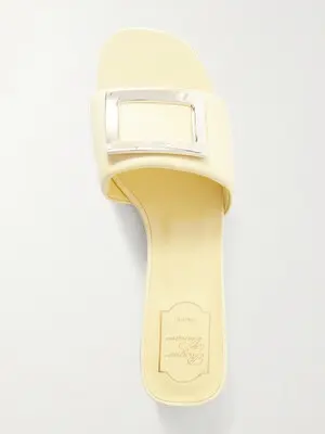 ROGER VIVIER 20 Buckled Padded Leather Mules