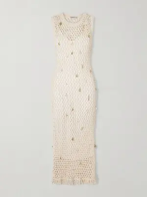 Simkhai Coralia Embellished Midi Dress - Neutrals